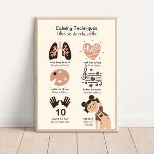Set of 4 Educational Posters,bilingual Spanish Emotion,calming Corner ...
