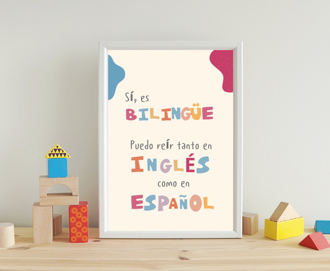 Set of 2 Bilingual Nursery Wall Art Decor for Bedroom - Etsy
