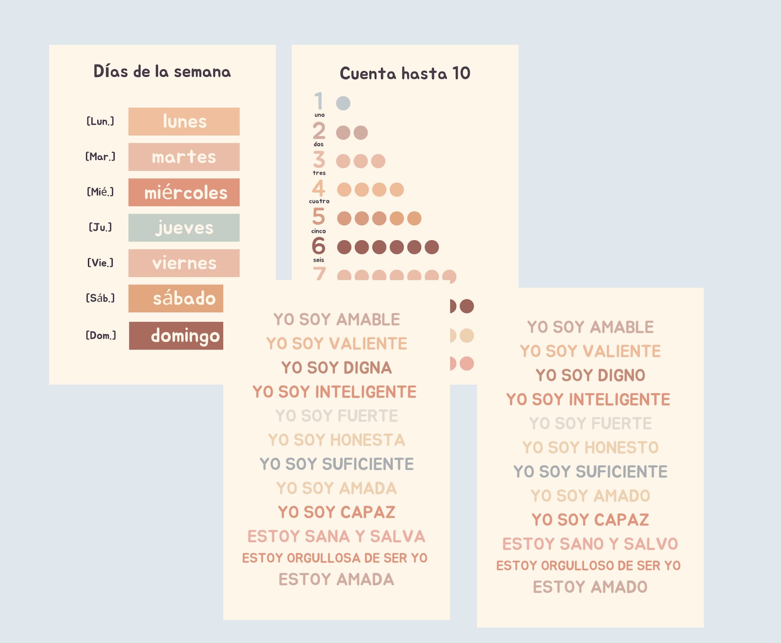 Spanish Educational Poster Set spanish Abcstudy - Etsy