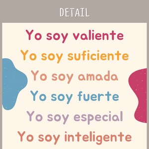 Spanish Classroom Decor, Positive Affirmation Poster for Toddler ...