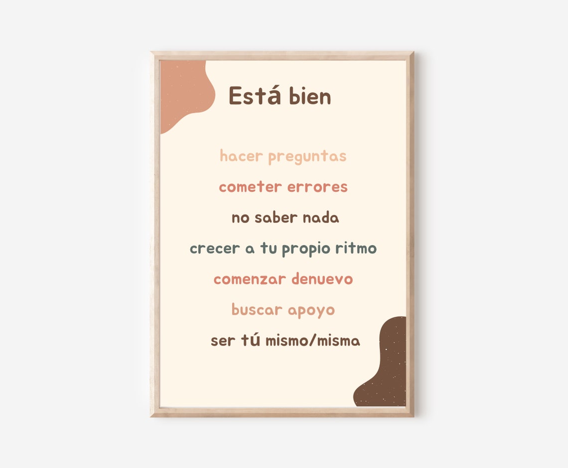 Positive Spanish Boho Affirmation Poster for Kidsmotivational - Etsy