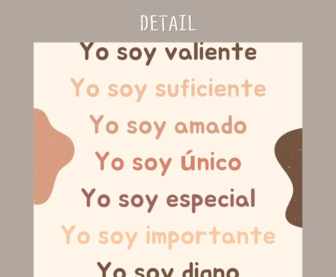 Spanish Classroom Decor, Positive Affirmation Poster for Toddler ...