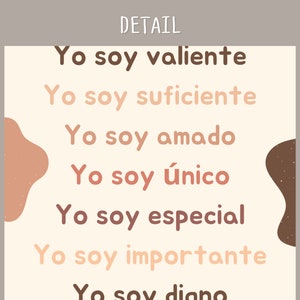 Spanish Classroom Decor, Positive Affirmation Poster for Toddler ...