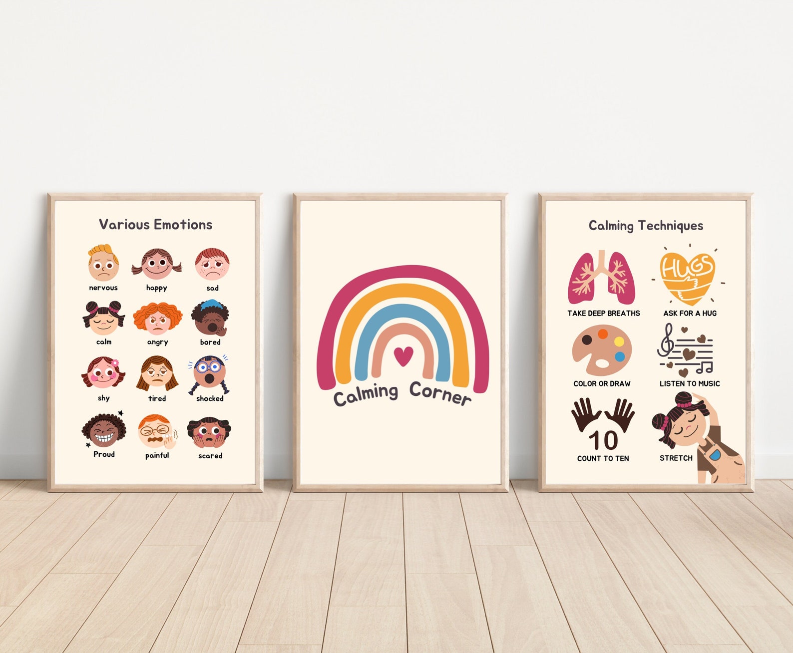 Set of 3 Educational Posters Calming Corner Calming - Etsy