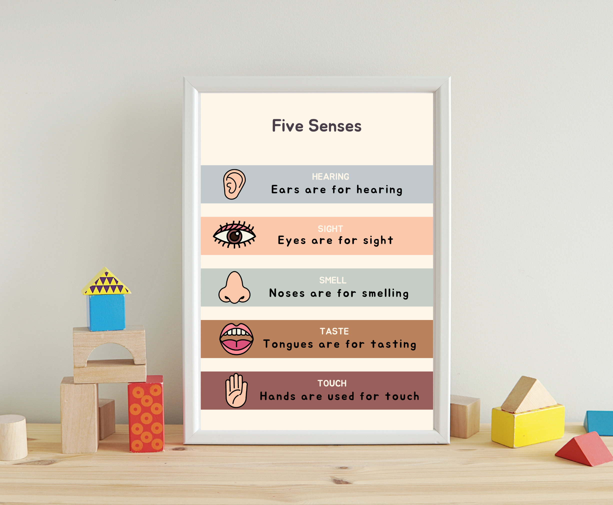 Five Senses Printable Educational Poster for Kidsclassroom | Etsy