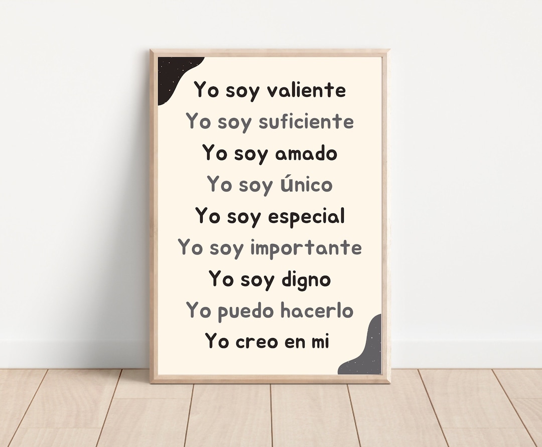Yo Soy Spanish Affirmations ,classroom Decor for Spanish Child ...