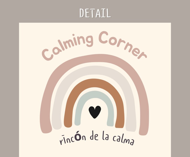 Calm Corner Sign for Spanish Classroom Decor Printable | Etsy