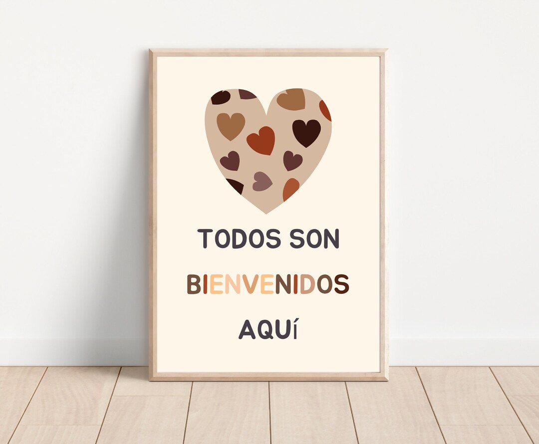 Spanish Teacher Classroom Door Sign, Todos Son Bienvenidos Classroom ...