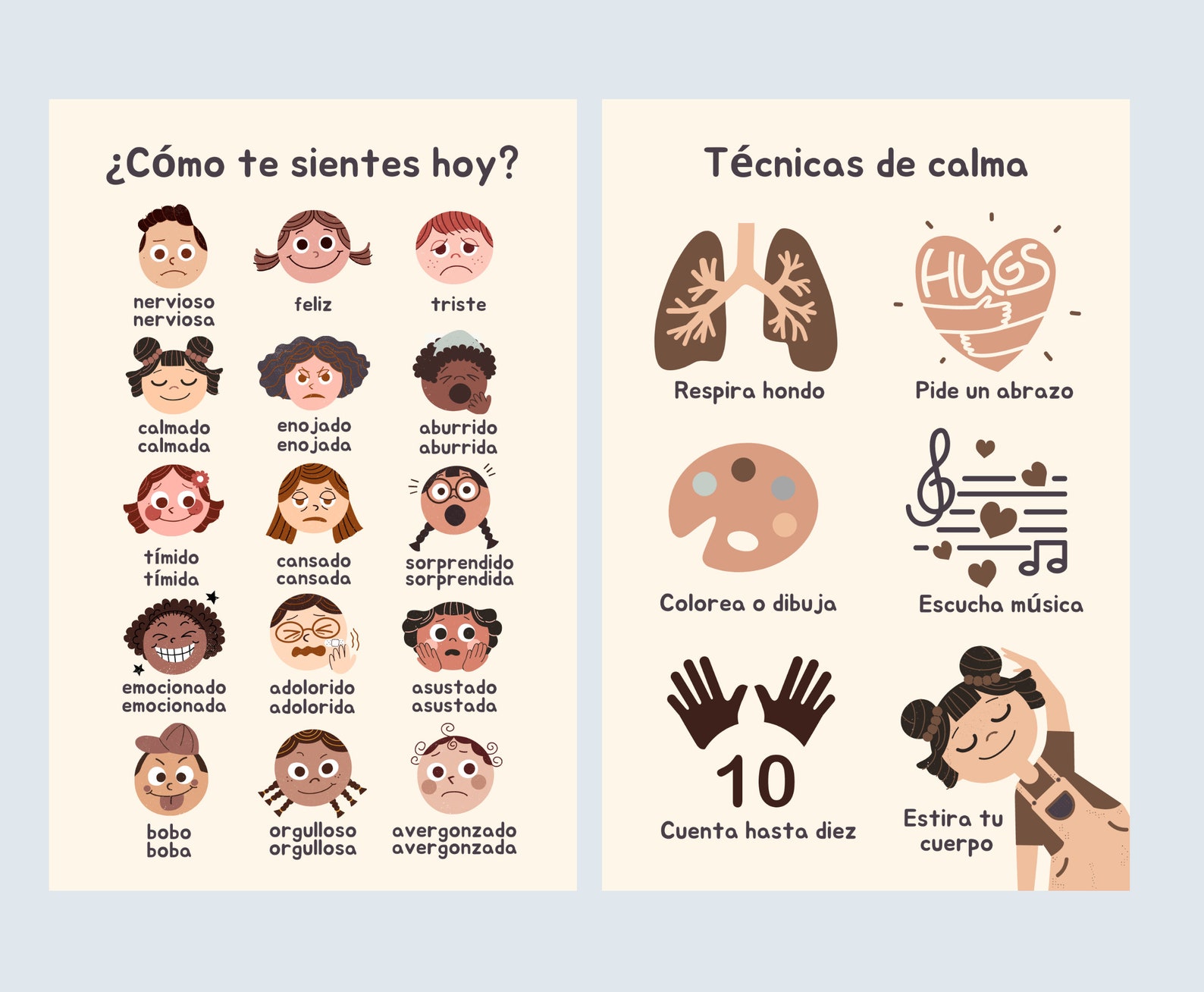 Spanish Educational Poster Set spanish Abcstudy - Etsy