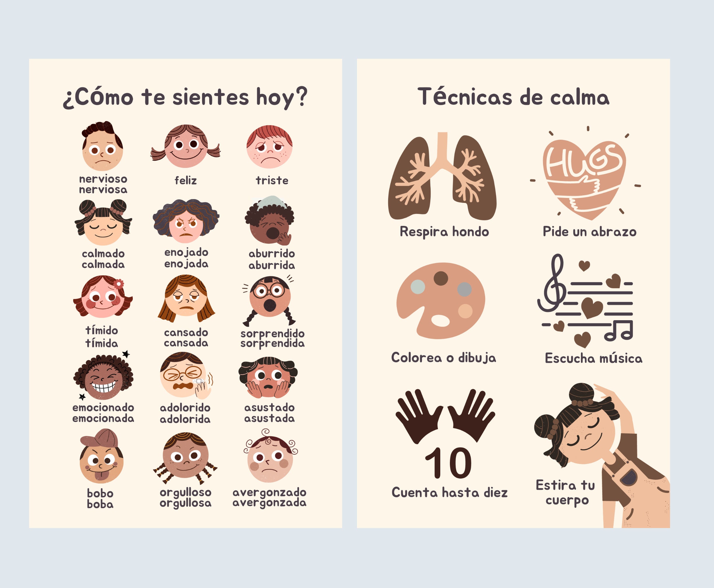 Spanish Educational Poster Set spanish Abcstudy - Etsy Canada