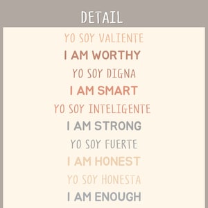 Bilingual Spanish Classroom Decor, Positive Affirmation Poster for ...