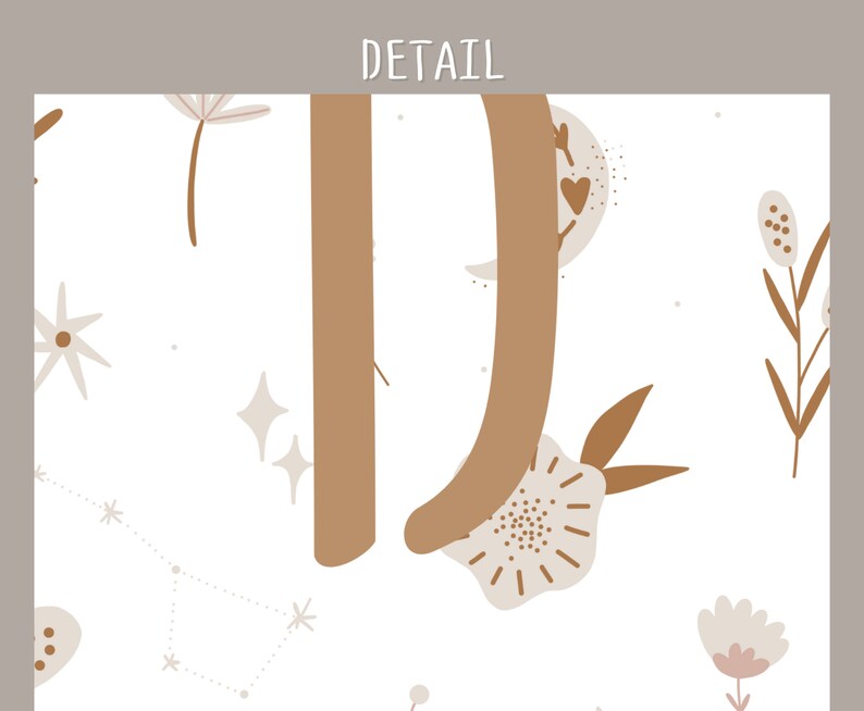 Boho Letter D Print: Kids Room Wall Art (digital Download) - Etsy