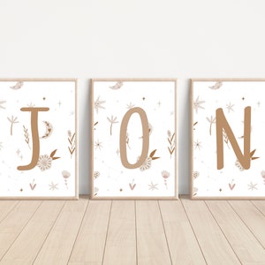 Boho Monogram B Letter Print,custom Initial B, Personalized Letter Boho ...