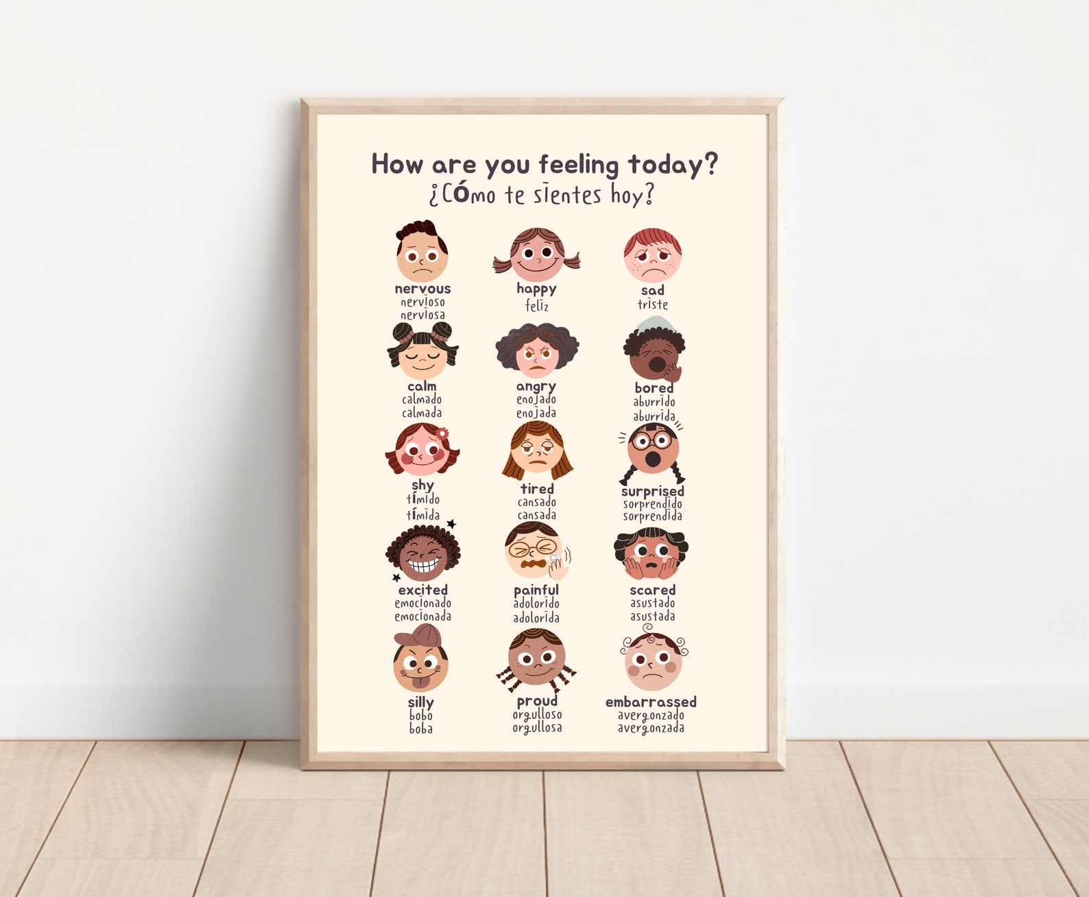 Set of 4 Educational Postersbilingual Spanish Emotioncalming - Etsy