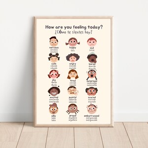 Set of 4 Educational Posters,bilingual Spanish Emotion,calming Corner ...