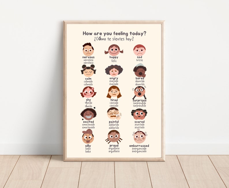 Set of 3 Educational Postersbilingual Spanish Emotioncalming | Etsy