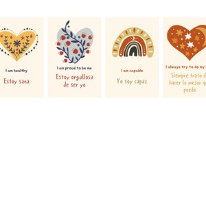 Bilingual Spanish Girl Affirmation Cards for Kids , Printable Positive ...