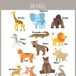 Educational Animals Nursery Posters Set,home School Wall Printable ...