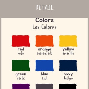 Spanish Colors Poster: Bilingual Classroom Decor (digital Download) - Etsy