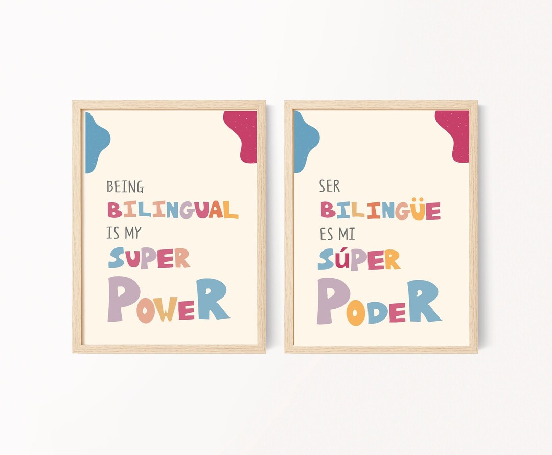Bilingual Spanish Nursery Wall Art Poster,spanish Classroom Decor ...