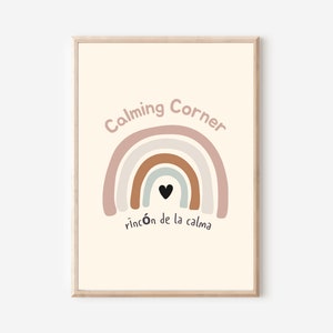 Calm Corner Sign for Spanish Classroom Decor, Printable Calming Corner ...