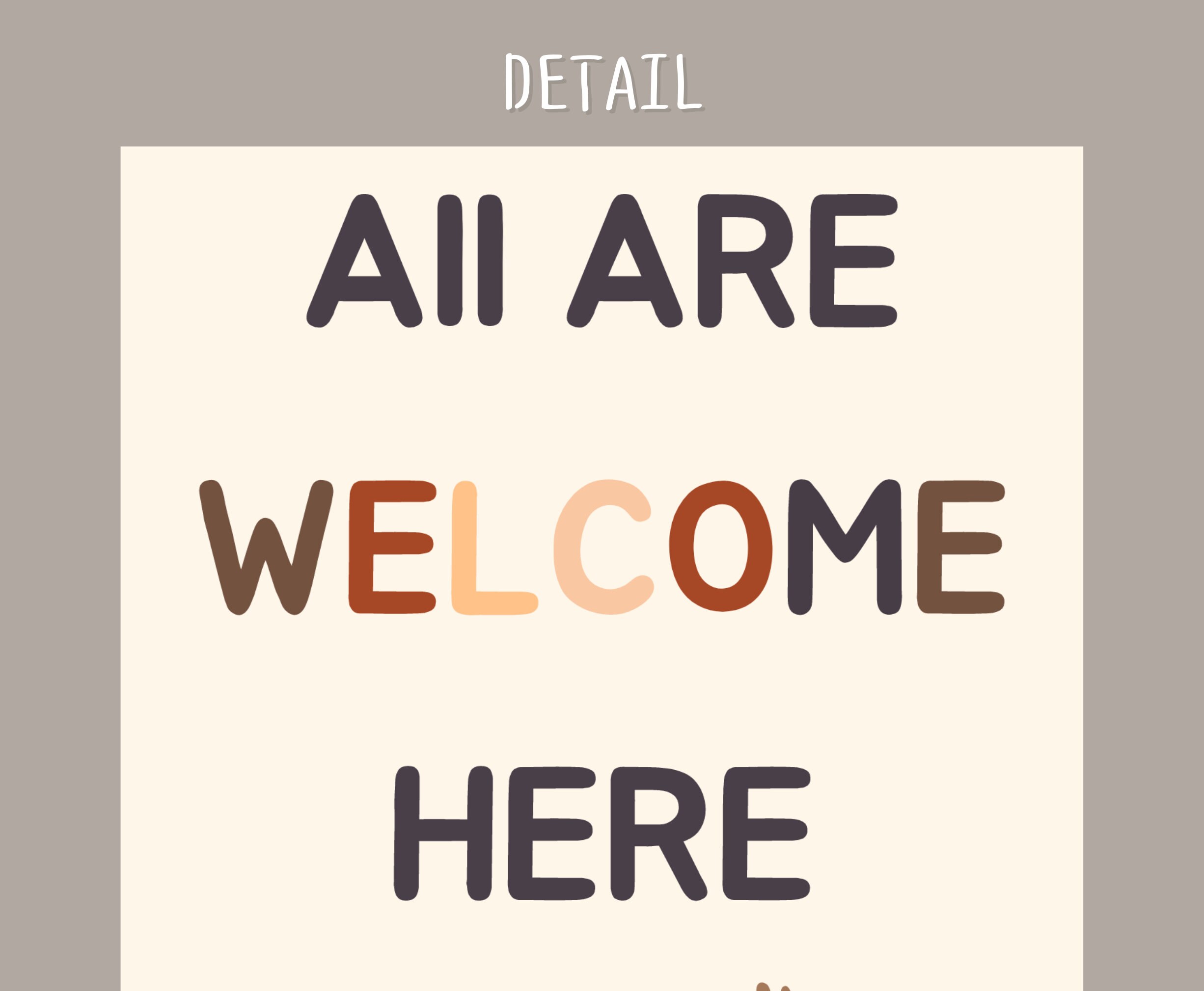 All Are Welcome Here Classroom Decor for Teachers Diversity - Etsy
