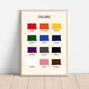Set of 2 Shapes and Colors Poster, Shapes and Colors Printable, Shapes ...