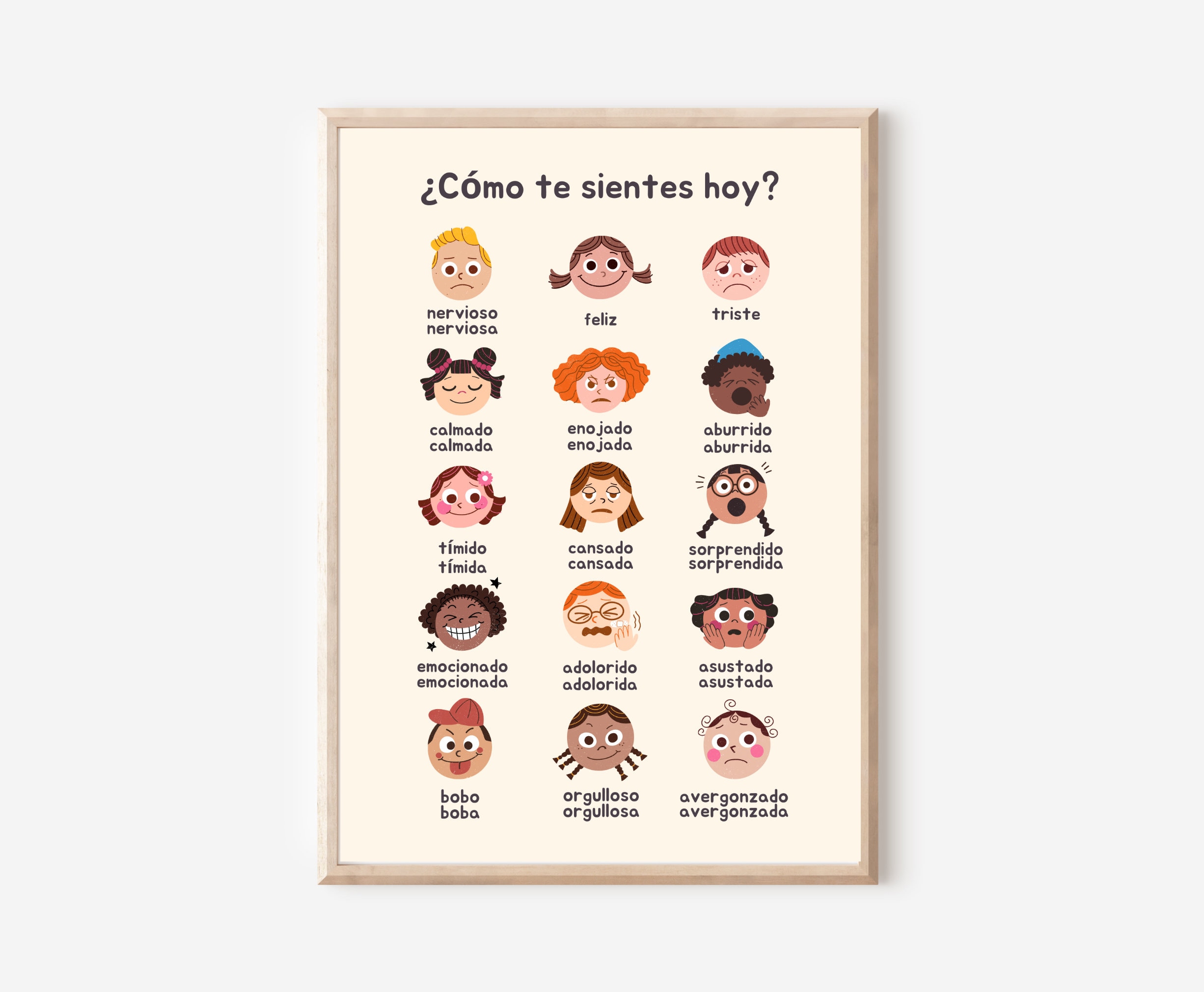 Spanish Emotions Poster: Calming Corner Set (digital Download) - Etsy