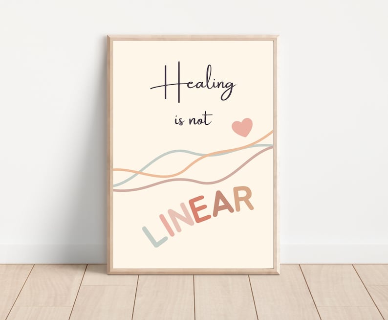 Healing is Not Linear Wall Artmental Health Poster for - Etsy