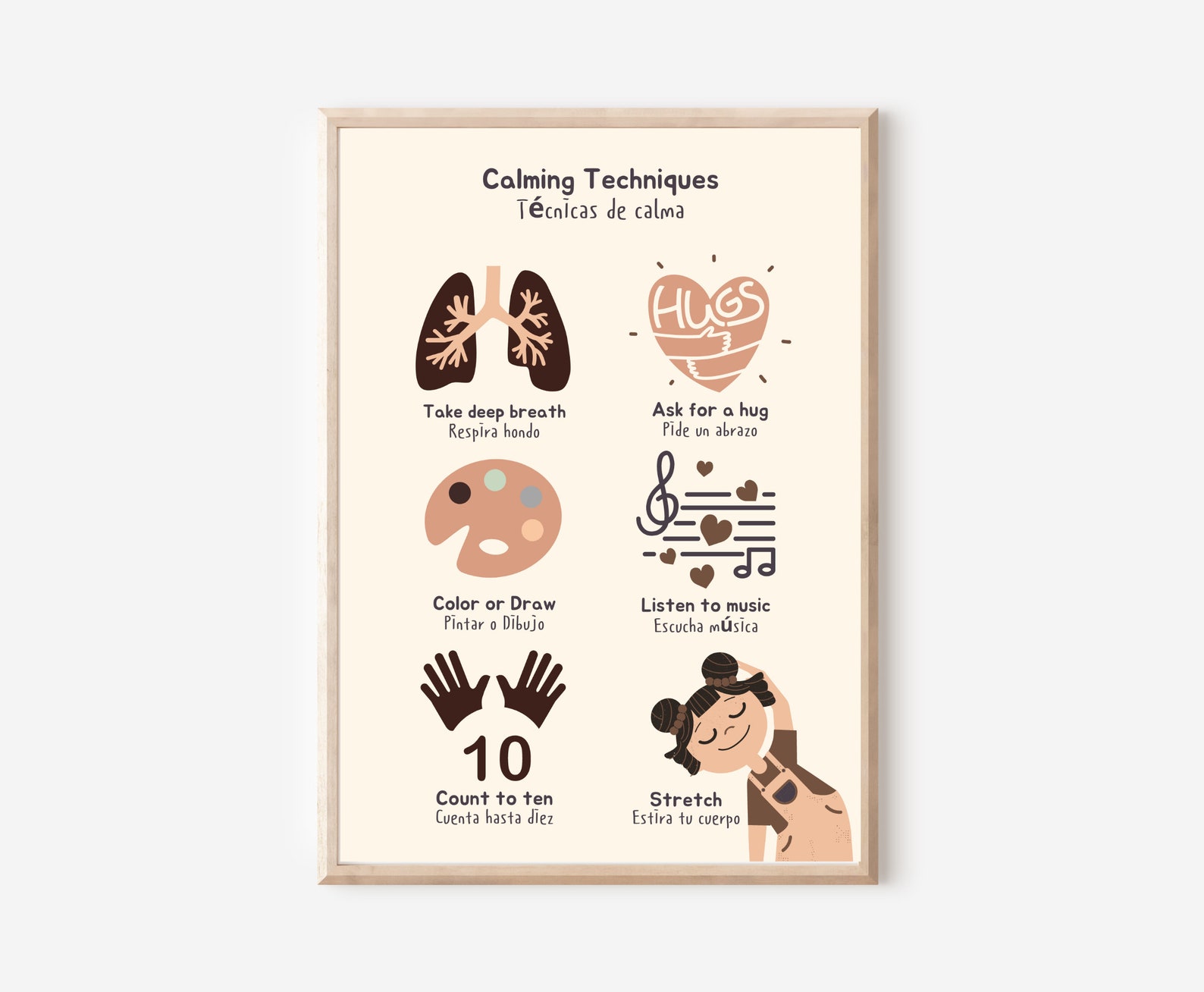 Set of 3 Educational Postersbilingual Spanish Emotioncalming | Etsy