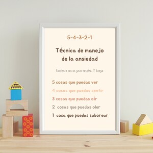 Spanish Grounding Technique Chart, Mental Health Digital Poster,calming ...