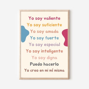 Spanish Classroom Decor, Positive Affirmation Poster for Toddler ...