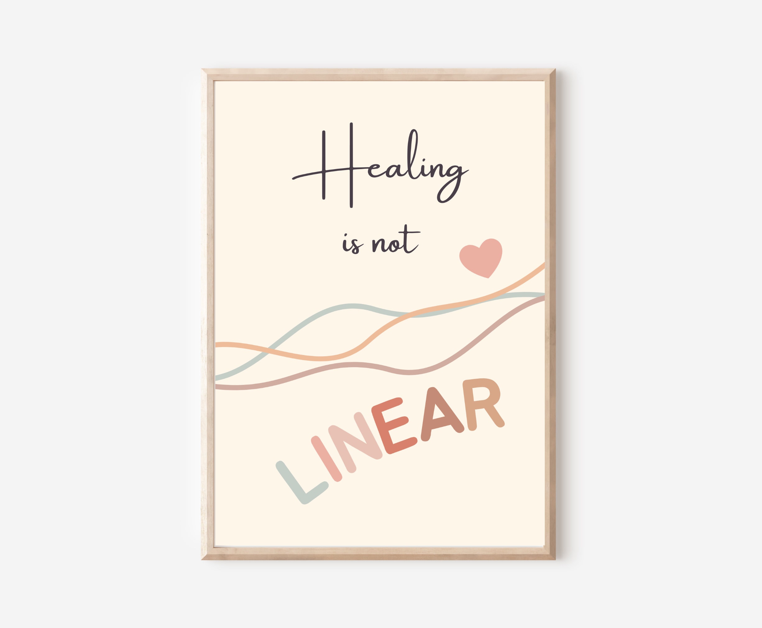 Healing is Not Linear Wall Artmental Health Poster for - Etsy