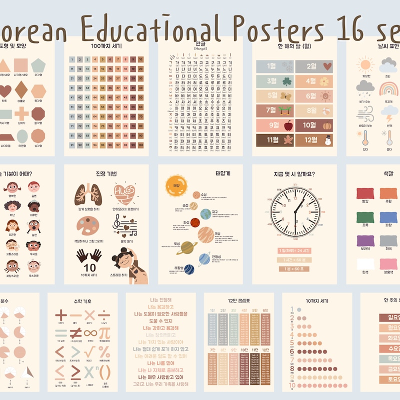 Korean Educational Poster - Etsy