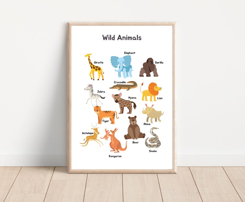 Animals Nursery Posters Set, Homeschool Classroom Decor (digital ...