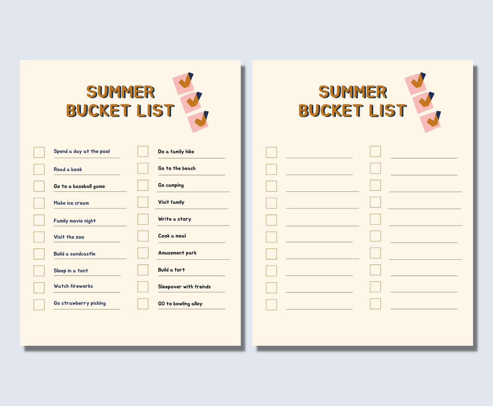 Summer Bucket List Printable for Kidseditable summer Break - Etsy