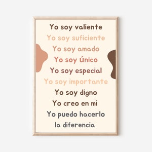 Spanish Classroom Decor, Positive Affirmation Poster for Toddler ...
