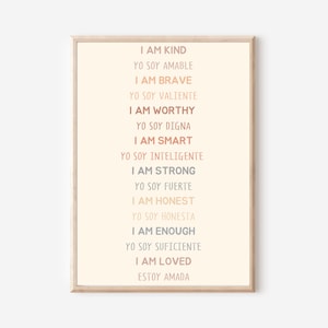 Bilingual Spanish Classroom Decor, Positive Affirmation Poster for ...