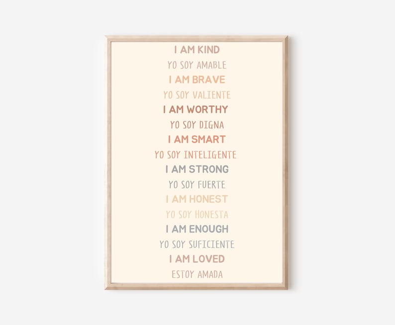 Bilingual Spanish Classroom Decor Positive Affirmation Poster - Etsy