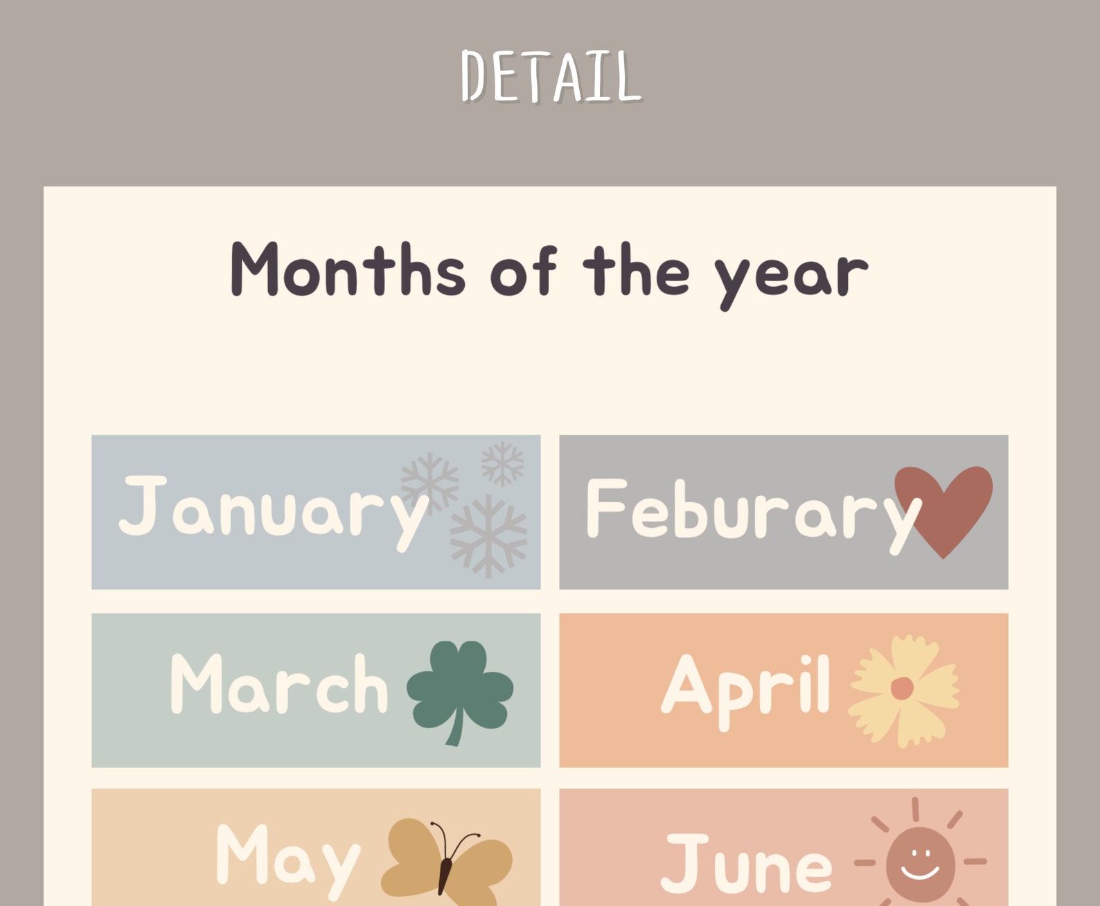 Months Poster,months of the Year Poster,digital Download Poster,boho ...
