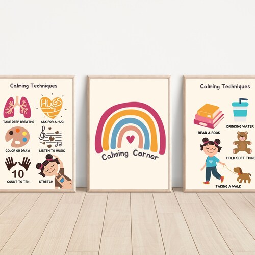 Set of 3 Educational Posters Calming Corner Calming - Etsy