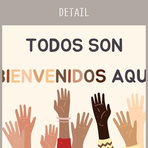Spanish Classroom Decor, All Are Welcome Here, Diversity Printable Art ...