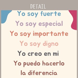 Spanish Classroom Decor, Positive Affirmation Poster for Toddler ...