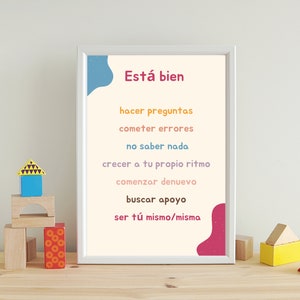 Positive Spanish Affirmation Poster for Spanish Kids,motivational ...