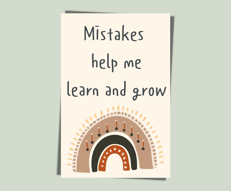 Rainbow Boho Affirmation Cards for Kids , Printable Positive ...
