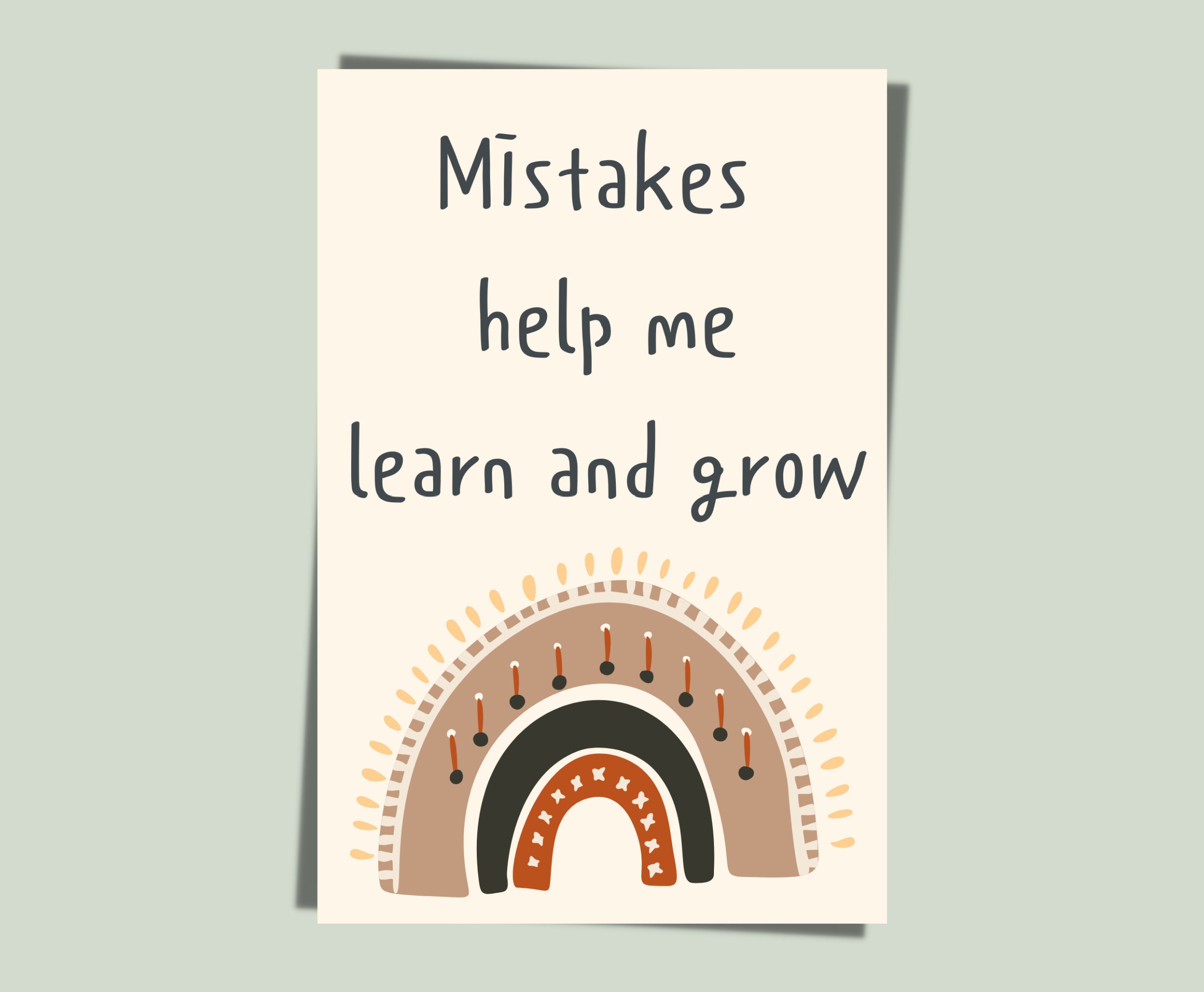 Rainbow Boho Affirmation Cards for Kids Printable Positive - Etsy