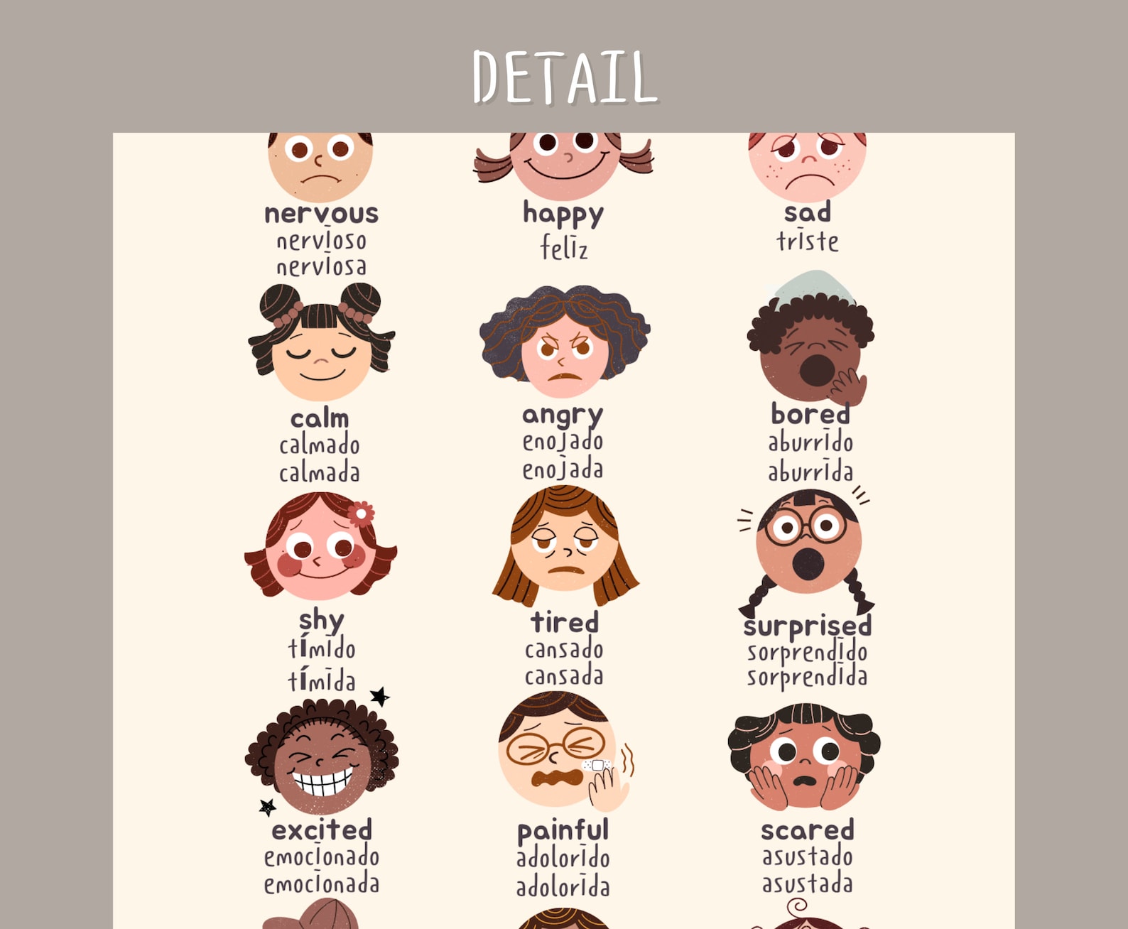 Set of 3 Educational Postersbilingual Spanish Emotioncalming | Etsy