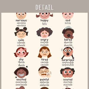 Set of 3 Educational Posters,bilingual Spanish Emotion,calming Corner ...
