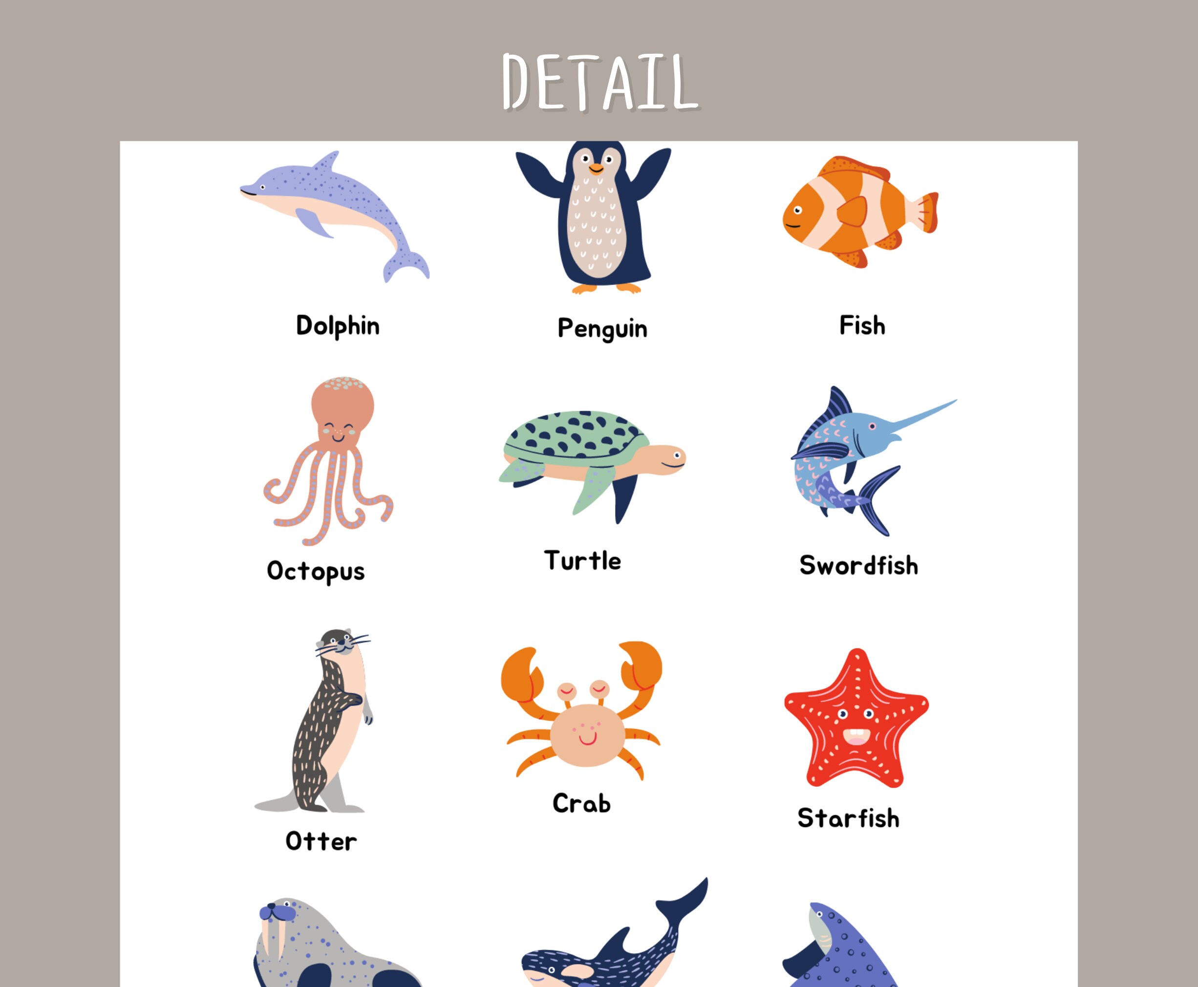 Educational Animals Nursery Posters Set,home School Wall Printable ...