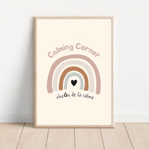 Calm Corner Sign for Spanish Classroom Decor, Printable Calming Corner ...